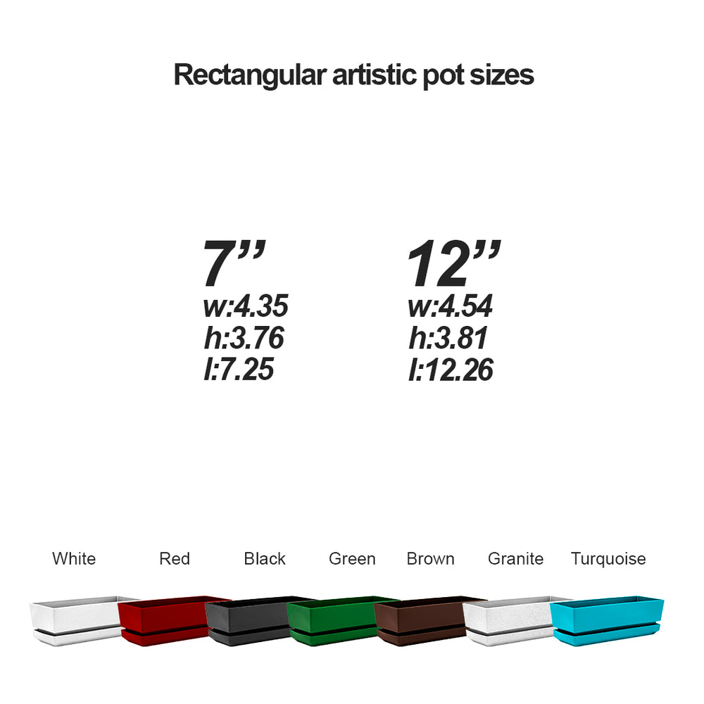 Rectangular Pot 12" L30 Textured Finish - Artistic Line